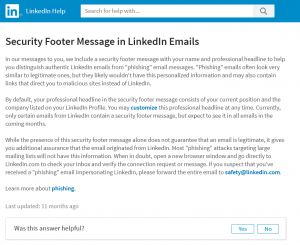 Security Alert: LinkedIn Phishing Campaign Promises Security